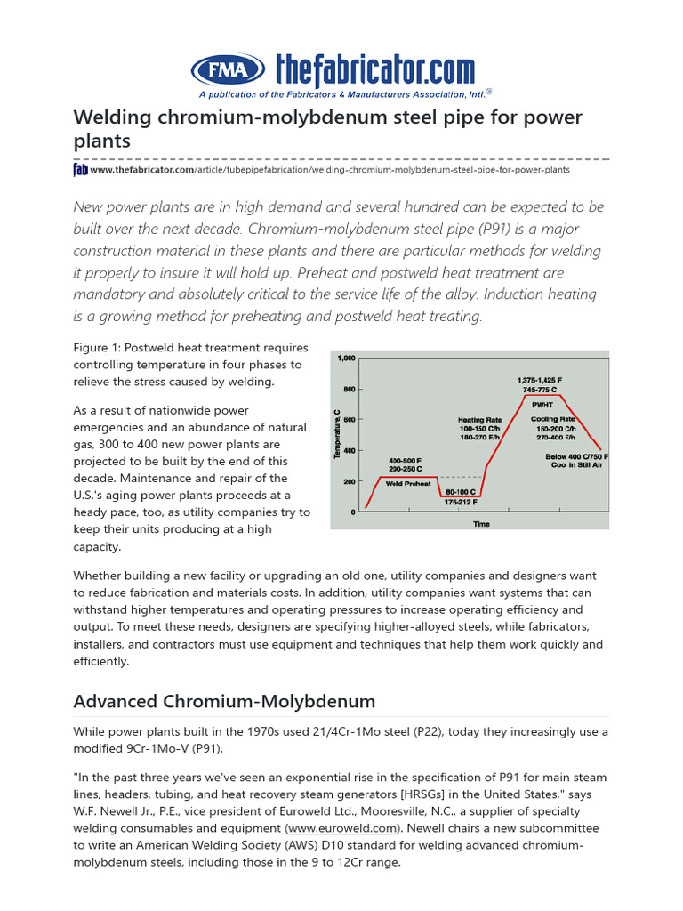 Welding Chromium-Molybdenum Steel Pipe For Power Plants | PDF