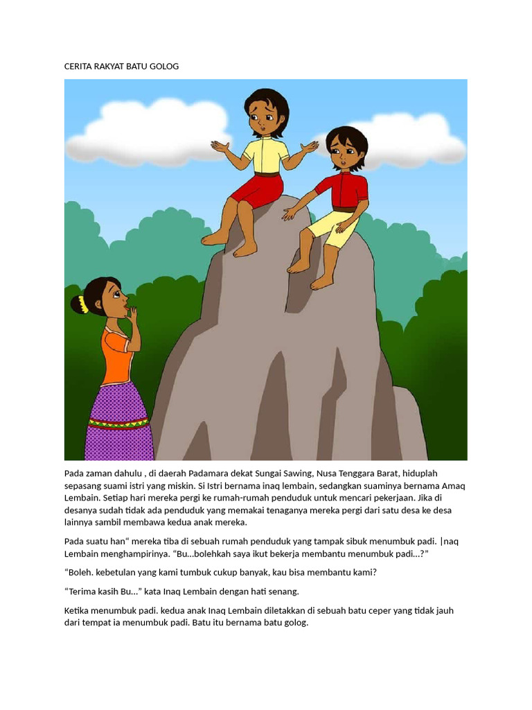 Cerita Rakyat Batu Golog | PDF