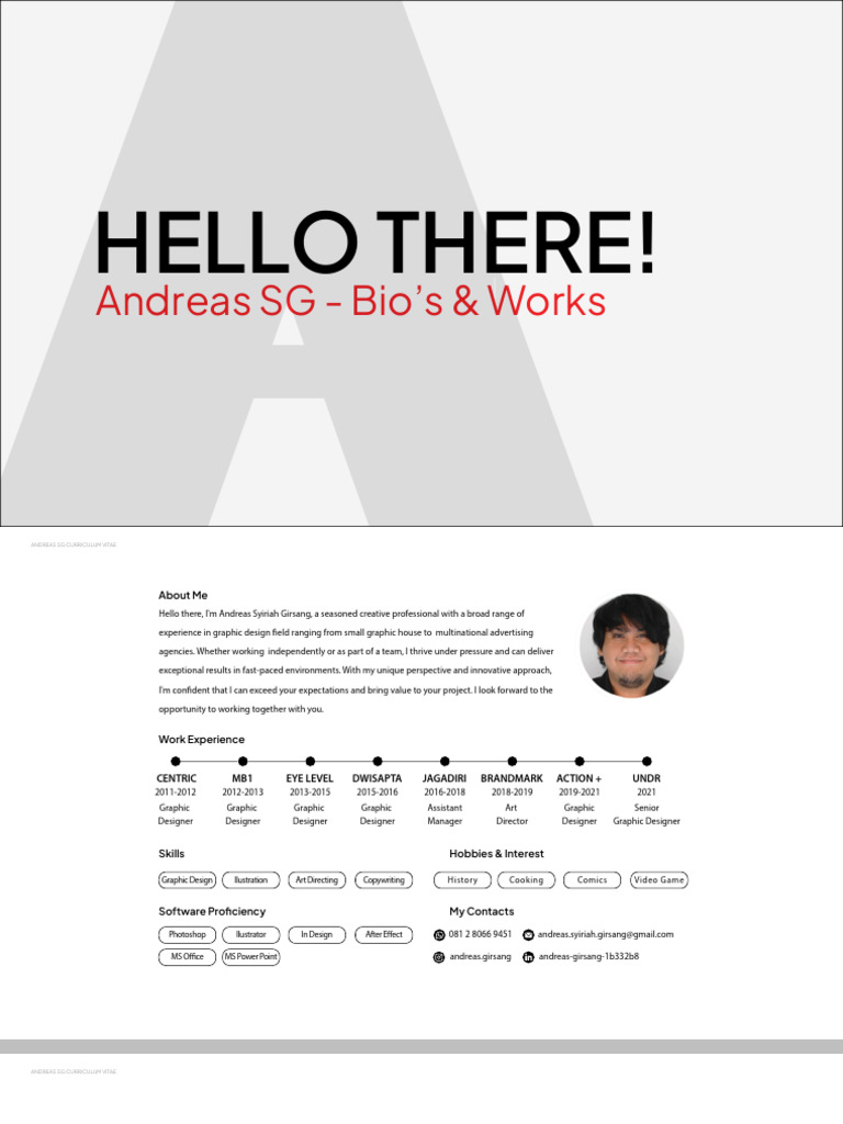 Andreas SG - CV & Portofolio 2024 | PDF