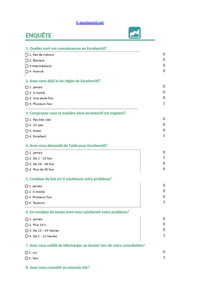 Modele de Questionnaire Au Format Excel | PDF