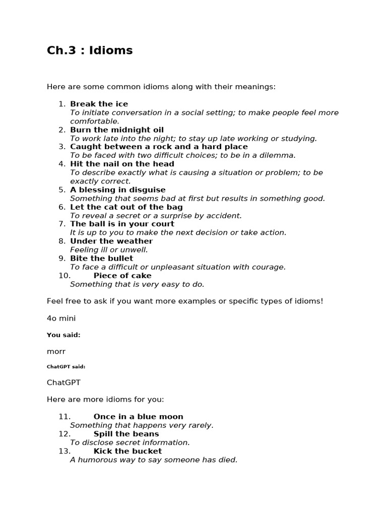 Idiom | PDF