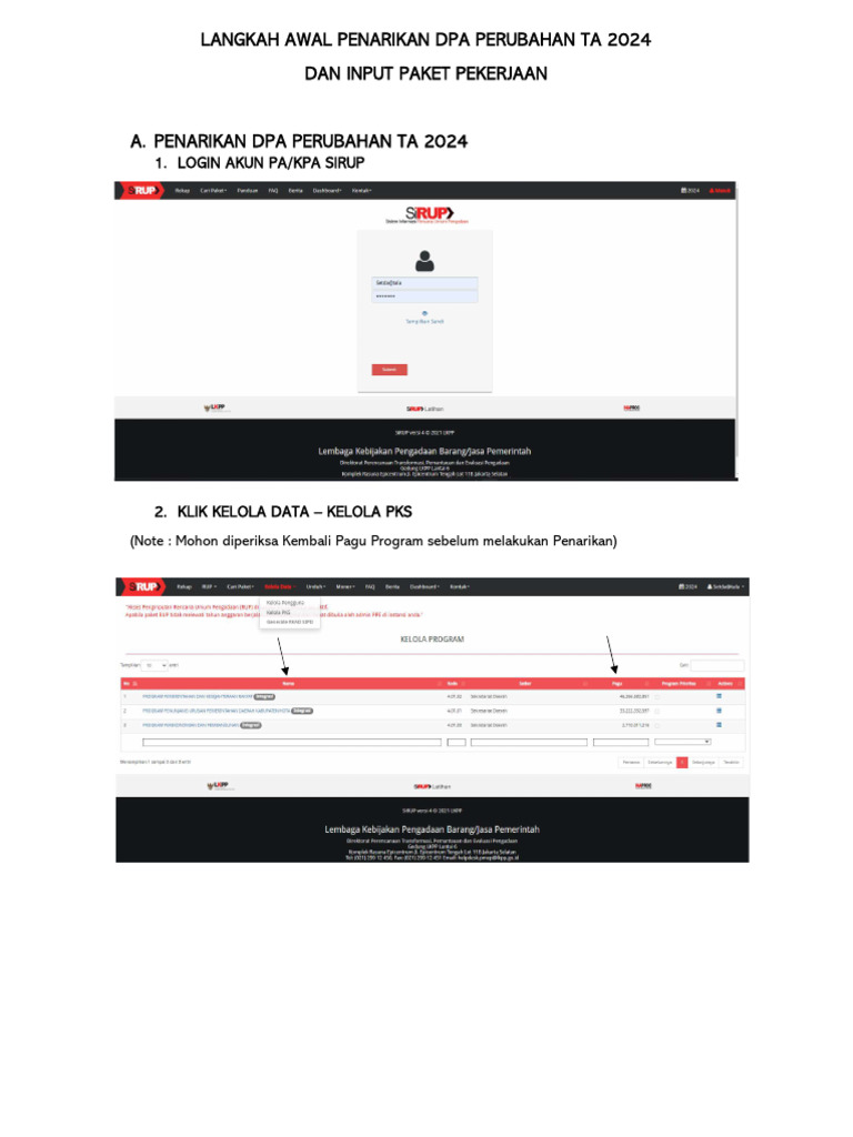 Langkah Awal Penarikan Anggaran, Penginputan Paket Dan Pengeditan Paket Rup Apbd-P Ta 2024 | PDF