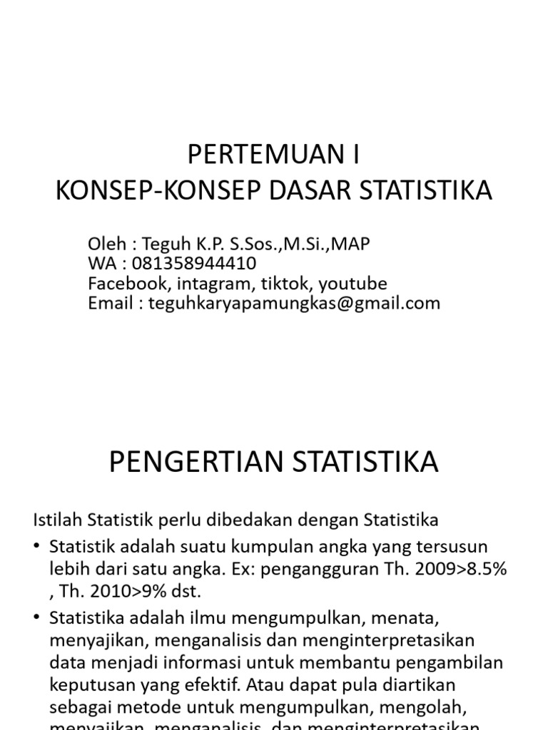 1 Pengantar Statistik | PDF