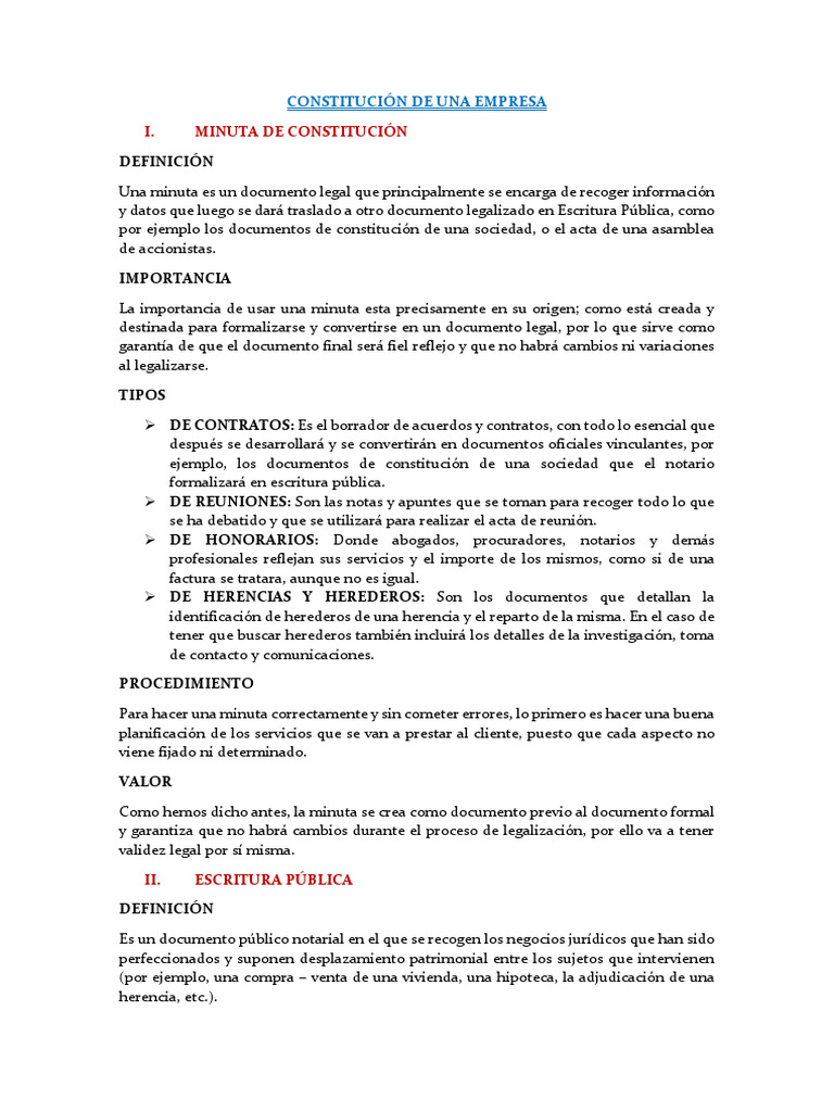 Constitución de Una Empresa-1 | PDF