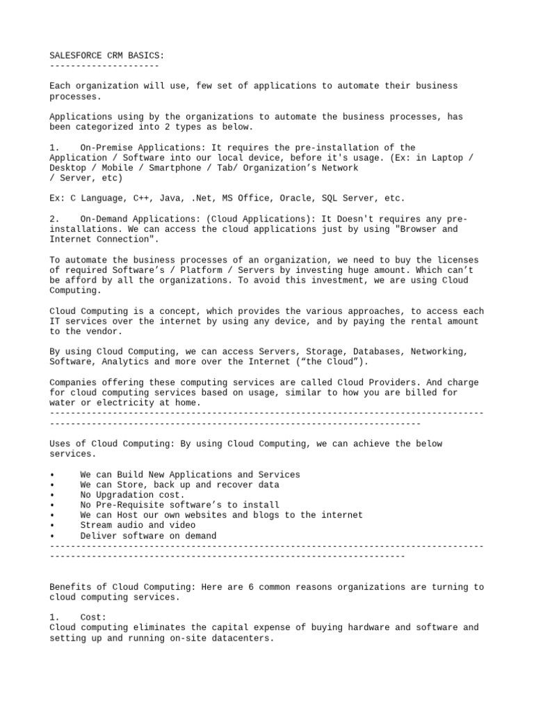 SFDC Admin Class Note | PDF