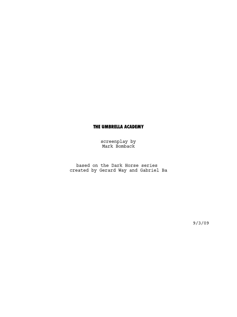 Umbrella Academy, The - Mark Bombeck (9-3-09) | PDF