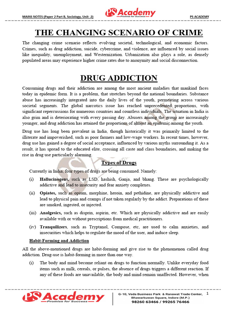 Paper 2 Part B Unit 2 Changing Scenarios of Crime - English | PDF