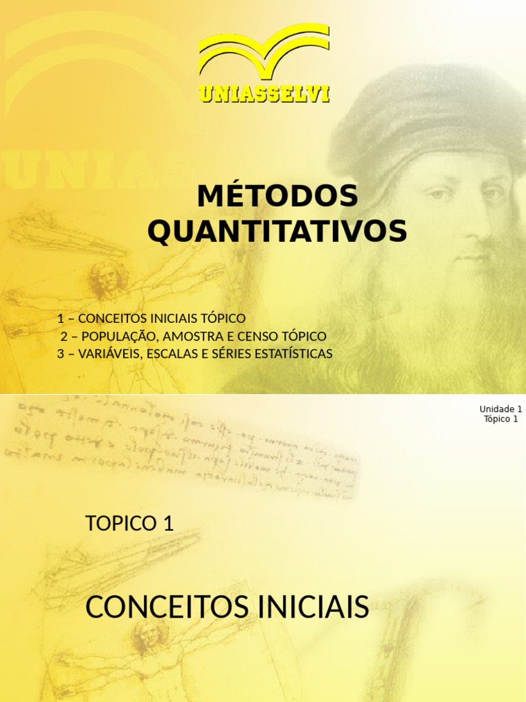 1 - Metodos Quantitativos Unid 1 Aula | PDF