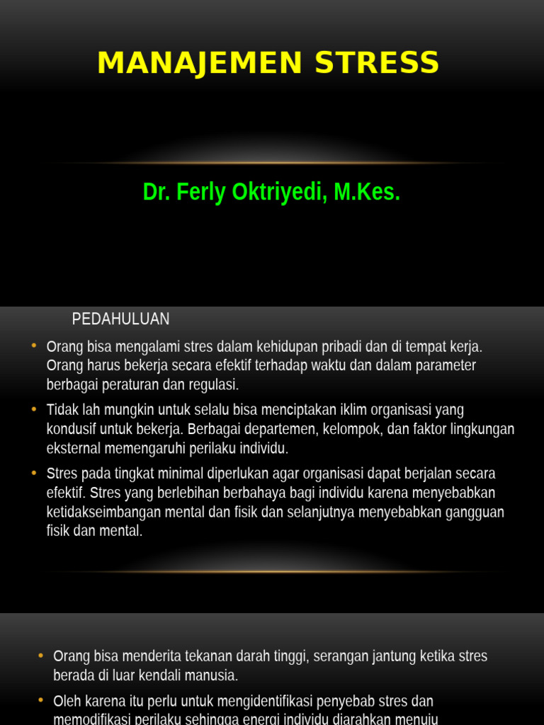 4 Manajemen Stress | PDF