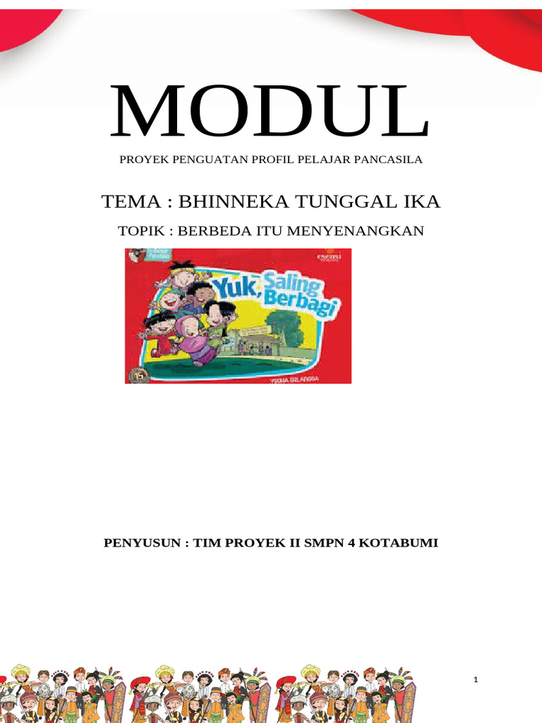 Modul Projek Bhinneka Tunggal Ika - KESATUAN DALAM KEBERAGAMAN | PDF