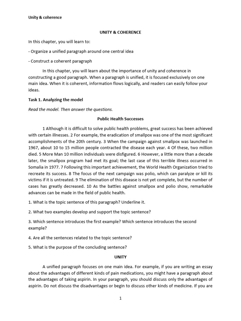 Unity and Coherence | PDF