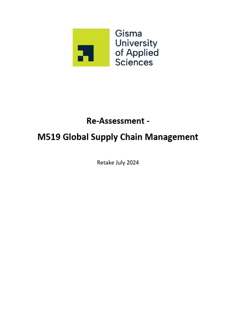 M519 Assessment Brief Resit July 2024 | PDF