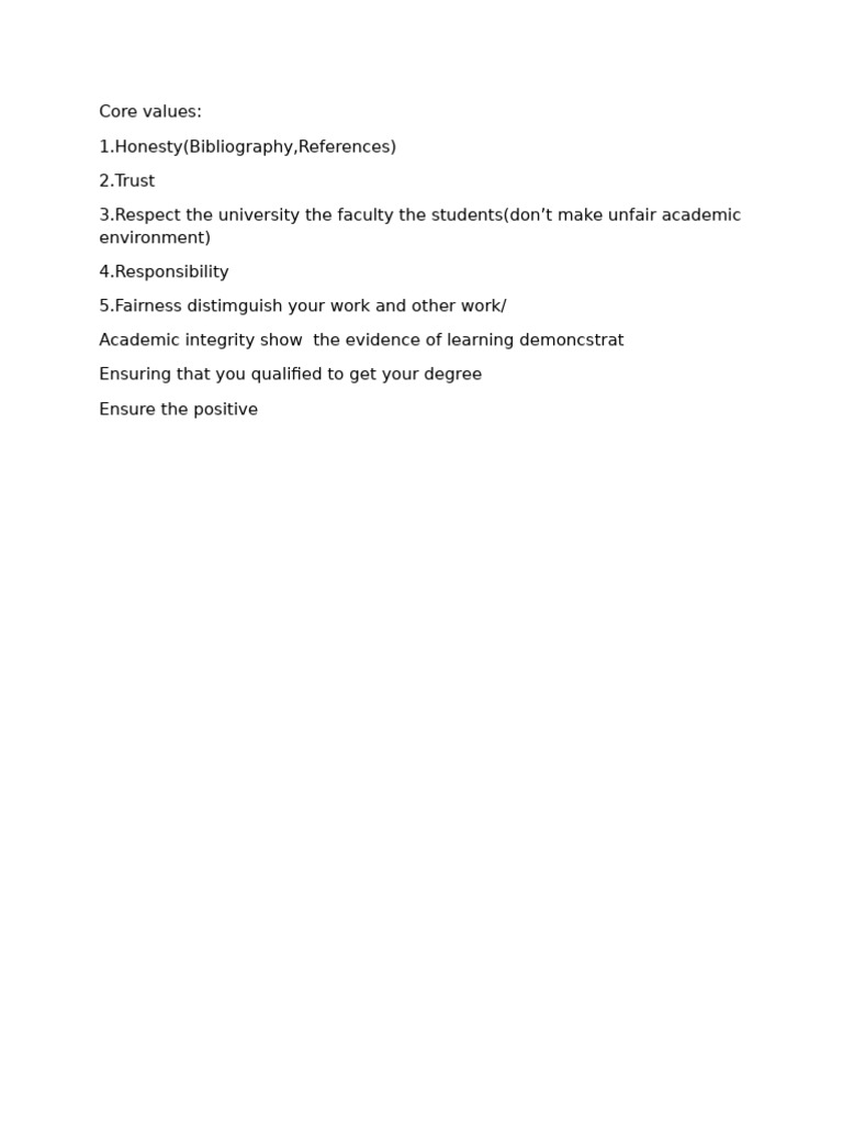 Core Values Pdf