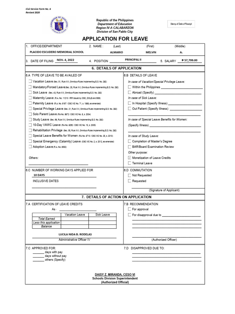 CSC Form 6 | PDF