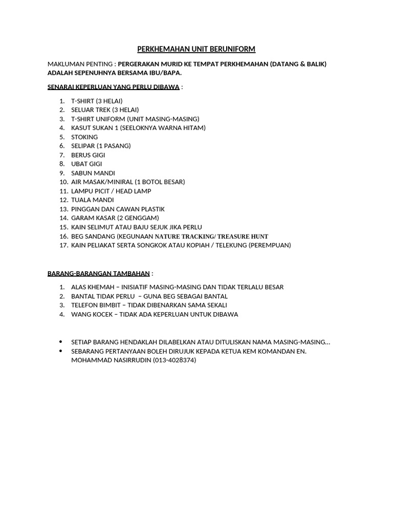 Senarai Barang Keperluan | PDF | Wellness | Science & Mathematics