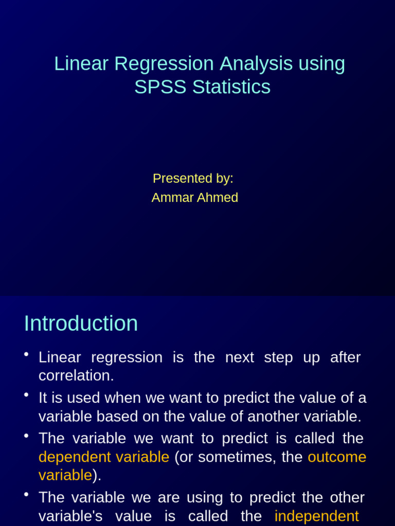 Linear Regression Presentation | PDF