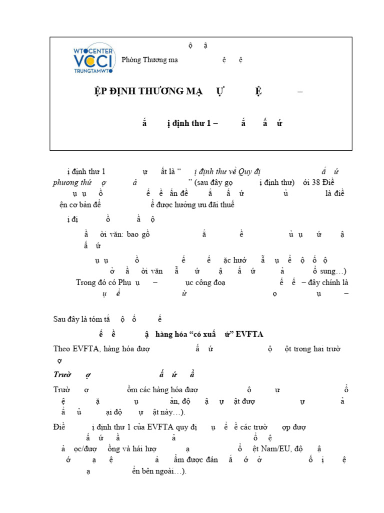 Tom Tat Nghi Dinh Thu 1 Evfta | PDF