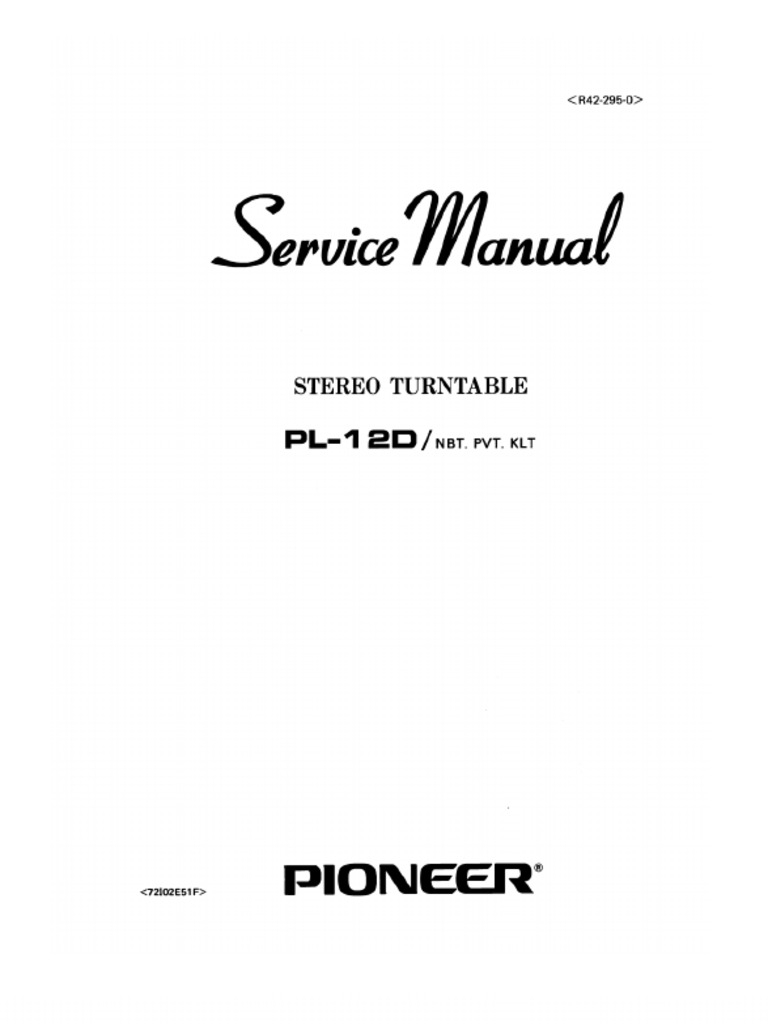 PL-12D Service Manual | PDF