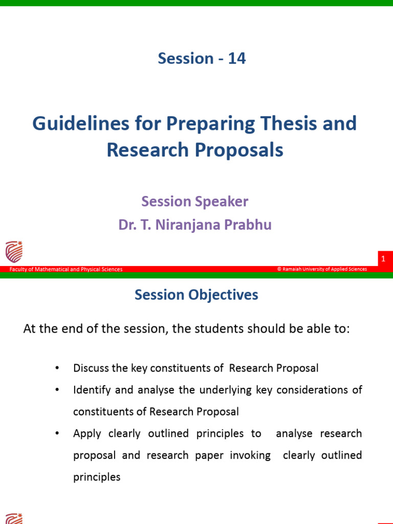 RIC601 - Session 14 Guidelines For Preparing Research Proposal - TNP | PDF