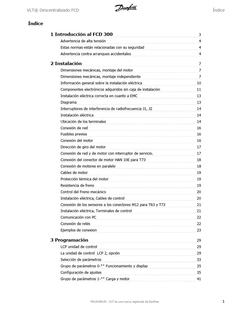 Manual de Funcionamiento VLT® FCD 300 | PDF