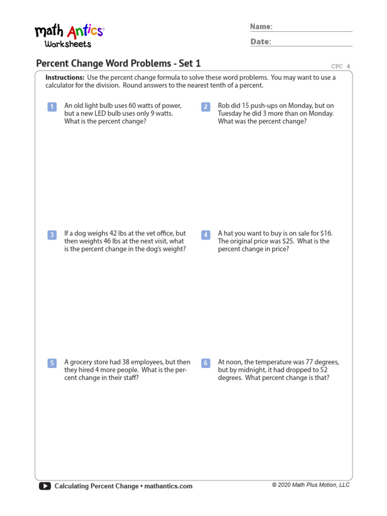Calculating Percent Change | PDF