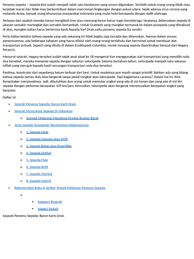 Penemu Sepeda | PDF