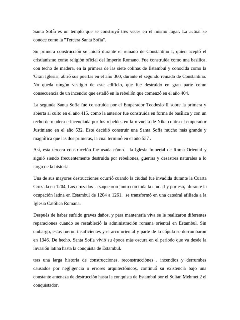 #Santa Sofía Es Un Templo Que Se Construyó Tres Veces en El Mismo Lugar ...