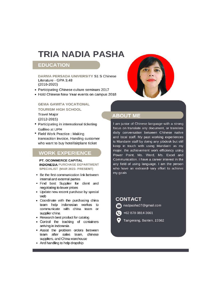 Tri Nadia Pasha-CV Eng. | PDF