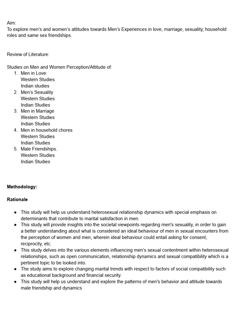 A Study On Understanding Men & Women's Attitudes Towards Men's ...
