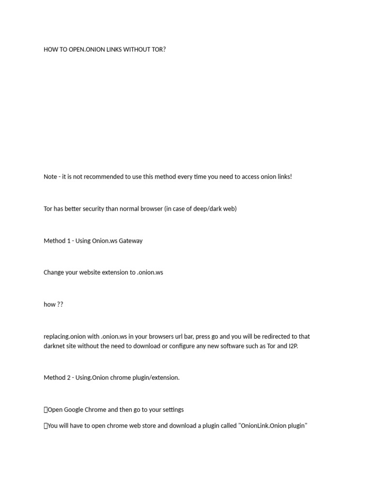 How To Open - Onion Links Without Tor | PDF