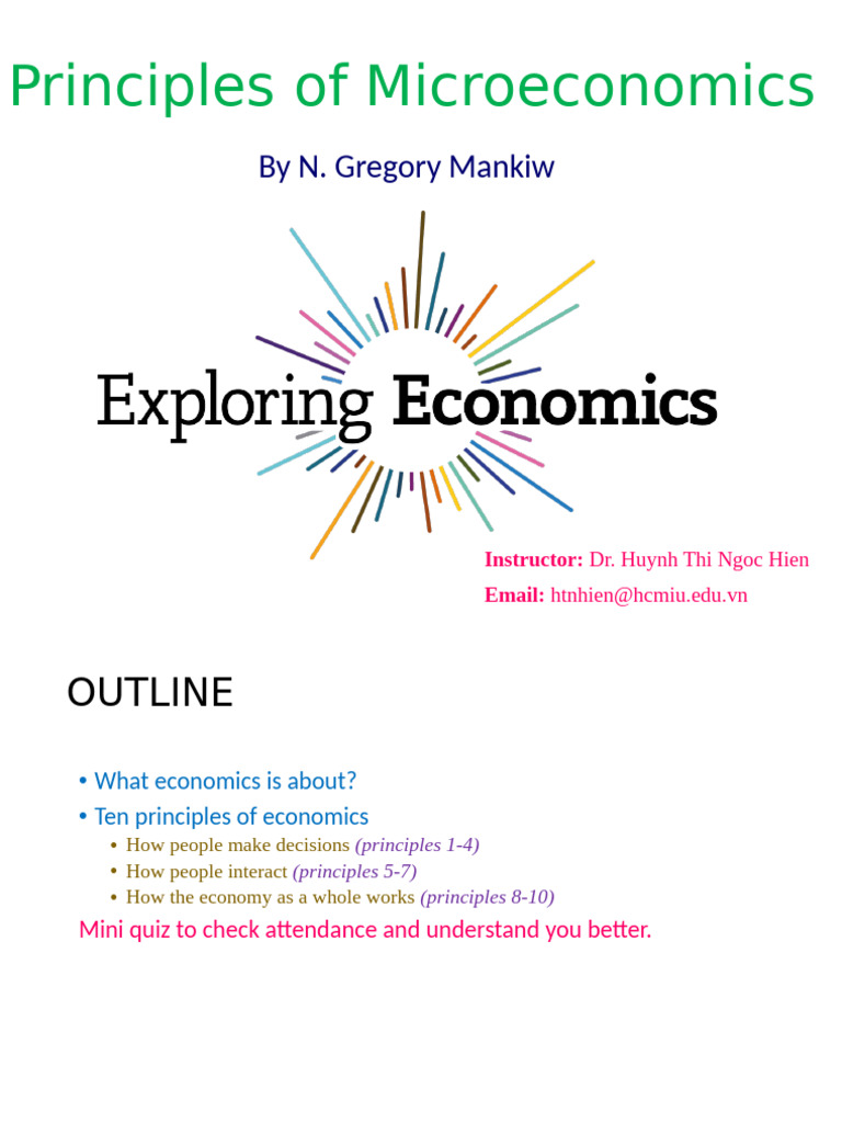 Lecture 01 - Chapter1 - Ten Principles of Economics | PDF