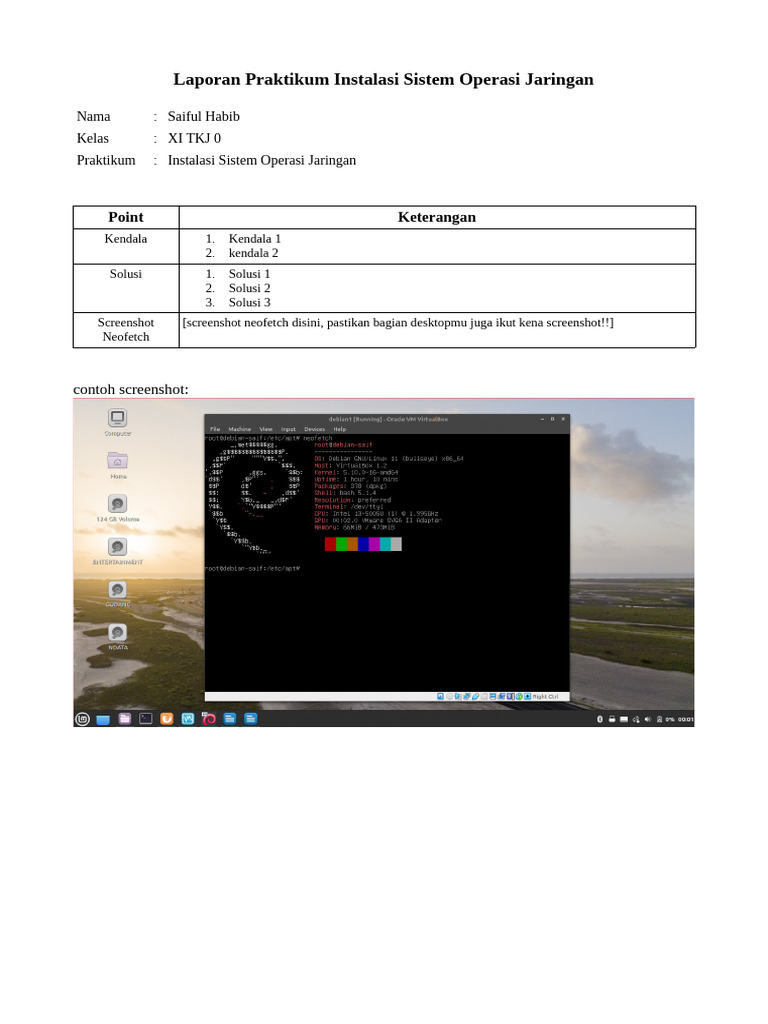 Template Laporan Instalasi SOJ | PDF