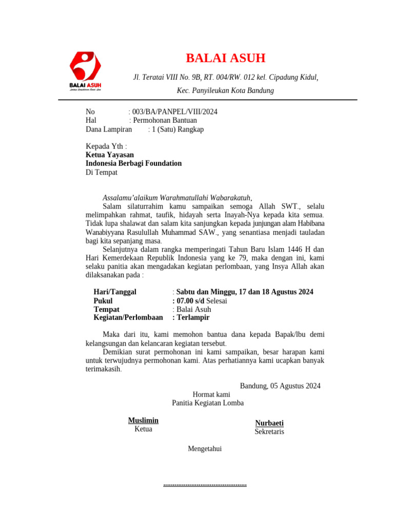 Proposal Lomba Balai Asuh | PDF | Abrahamic Religions