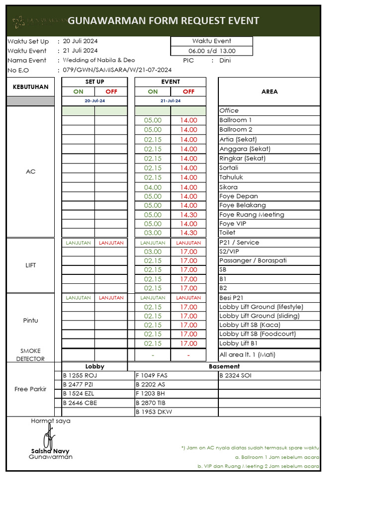 Req Event Samisara 210724 | PDF