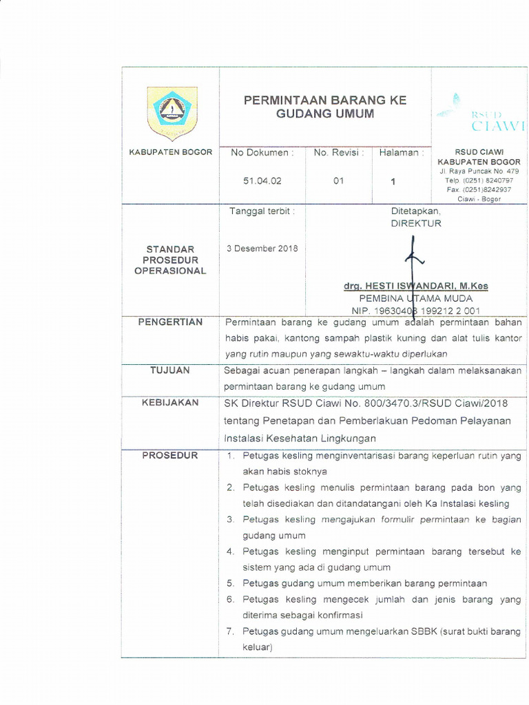 SPO 2 Permintaan Barang Ke Gudang Umum | PDF SPO 2 Permintaan Barang Ke Gudang Umum | PDF