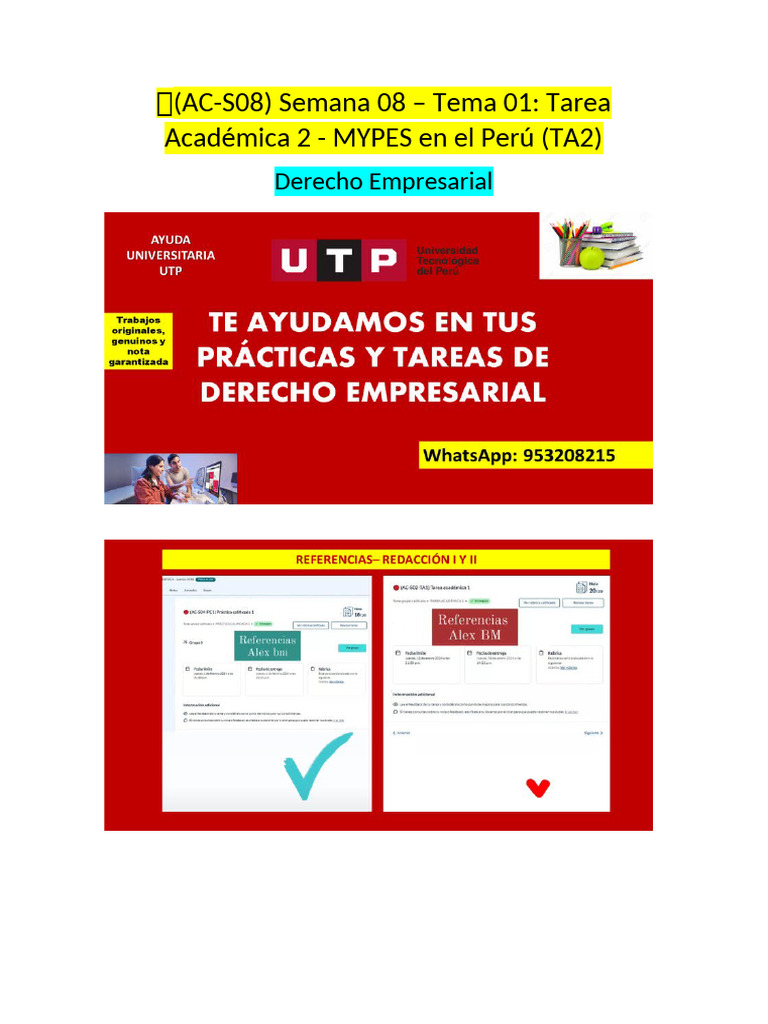 ? (AC-S08) Semana 08 - Tema 01 Tarea Académica 2 - MYPES en El Perú (TA2) | PDF | Pequeñas y ...