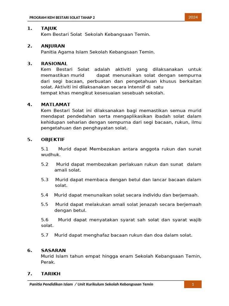 Kertas Kerja KBS Tahap 2 2024 | PDF