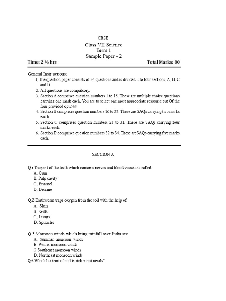 Term 1 Class 7 Science | PDF
