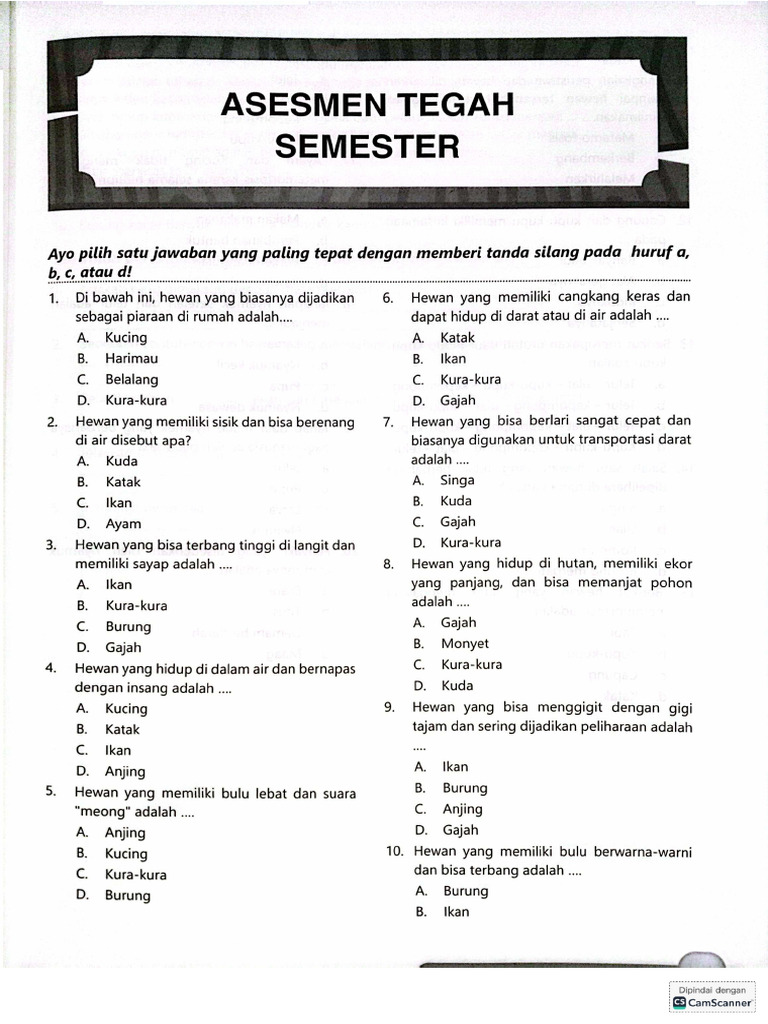 Latihan Soal IPAS Kelas 3 Semester 1 | PDF