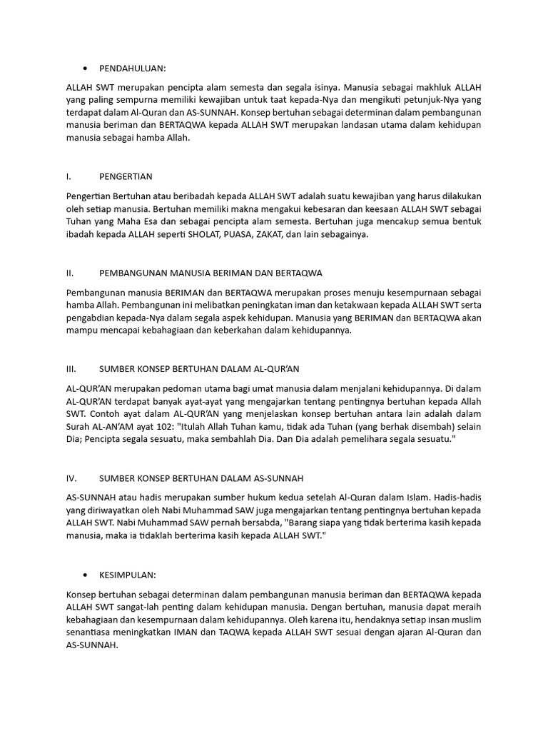 Konsep Bertuhan Sebagai Determinan Dalam Pembagunan Manusia Beriman Dan ...