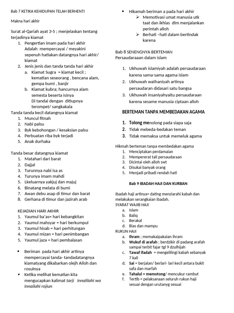 Rangkuman Pai Kelas 5 | PDF