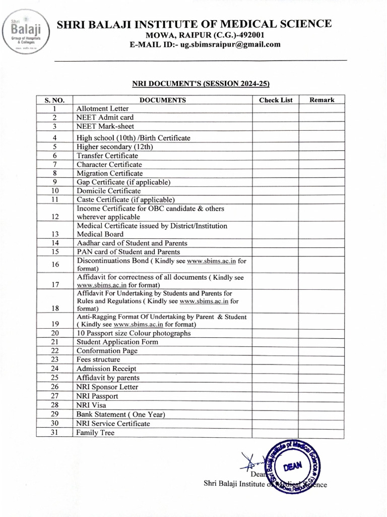 Required Documents Details & Affidavit Format | PDF