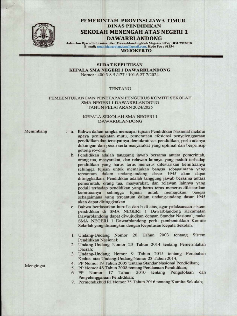 SK Komite 2025 - 00001 | PDF