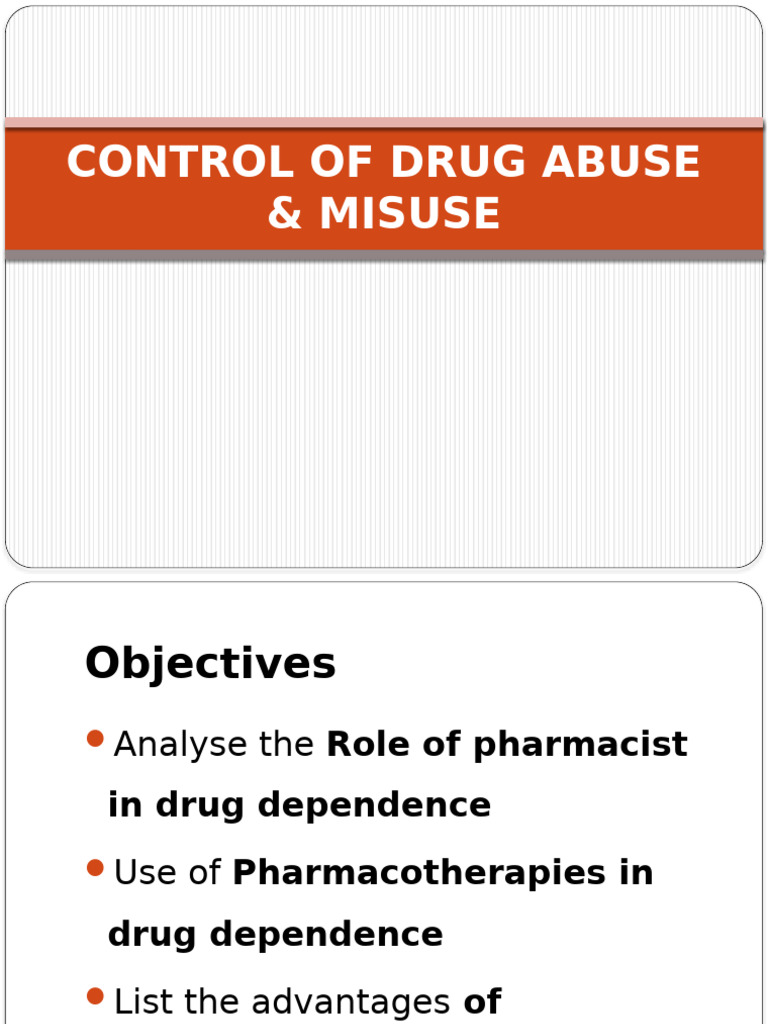 Control of Drug Abuse Misuse Lec 4 To Upload | PDF