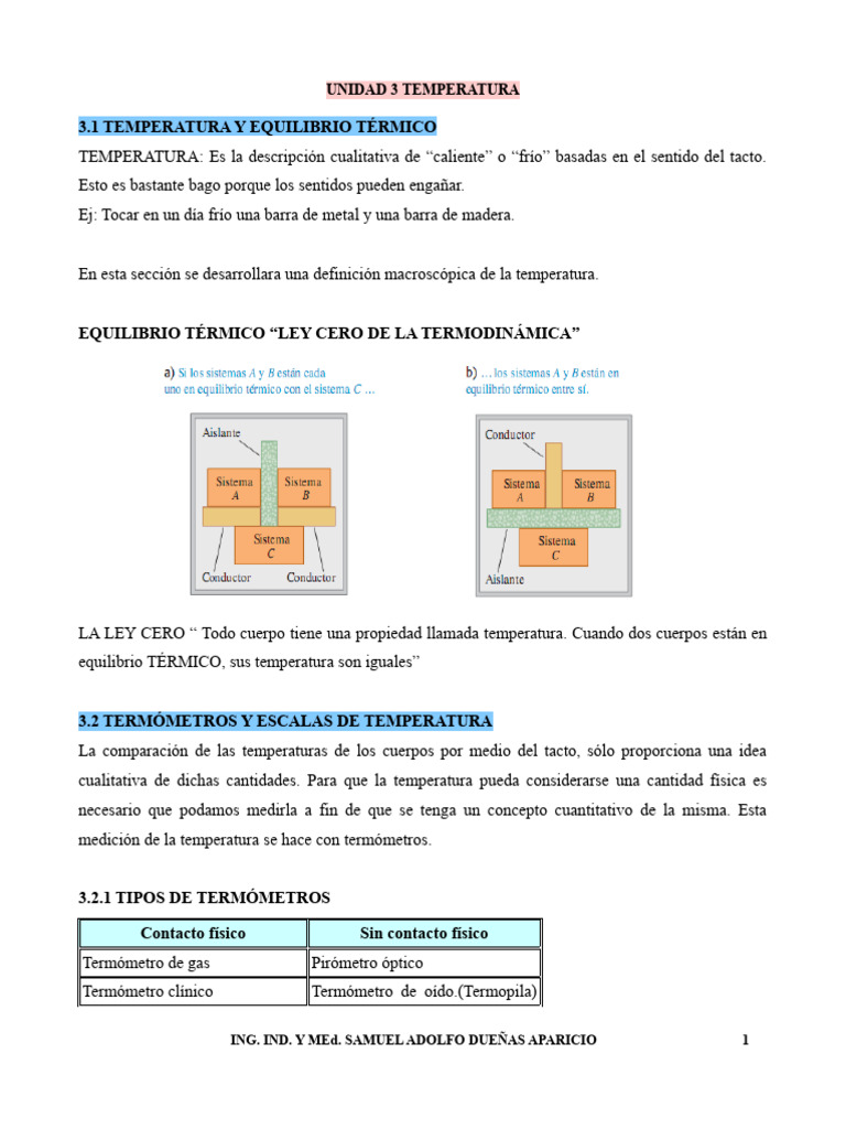 Clase de Temperatura y Expansiones Térmicas | PDF