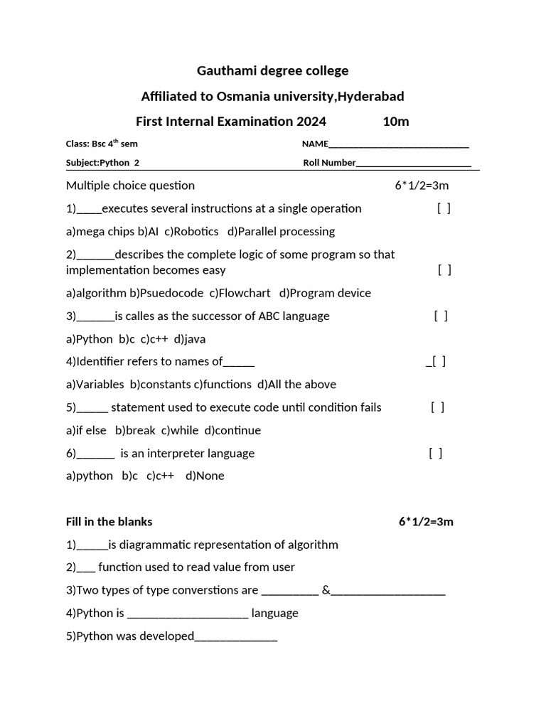 Python2 BSC 4th Sem | PDF