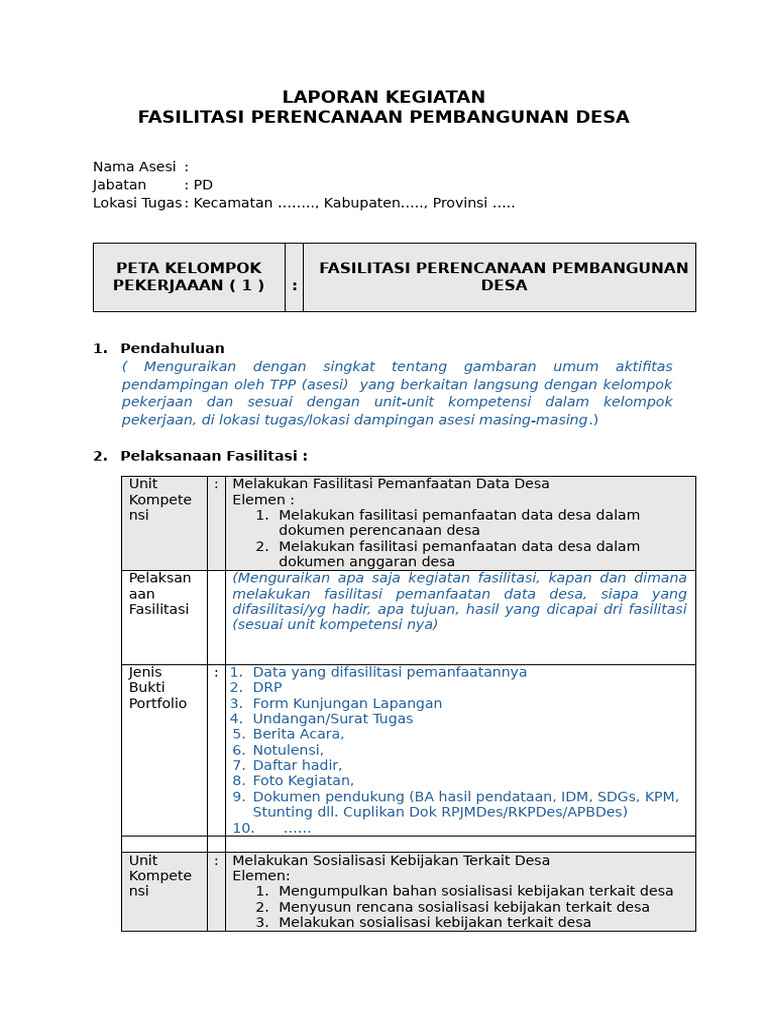 Template Laporan KP.1 - PD | PDF