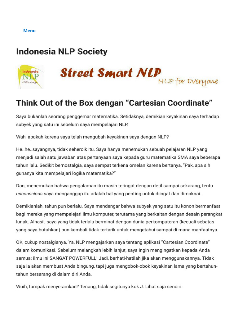 Think Out of The Box Dengan "Cartesian Coordinate" - Indonesia NLP ...