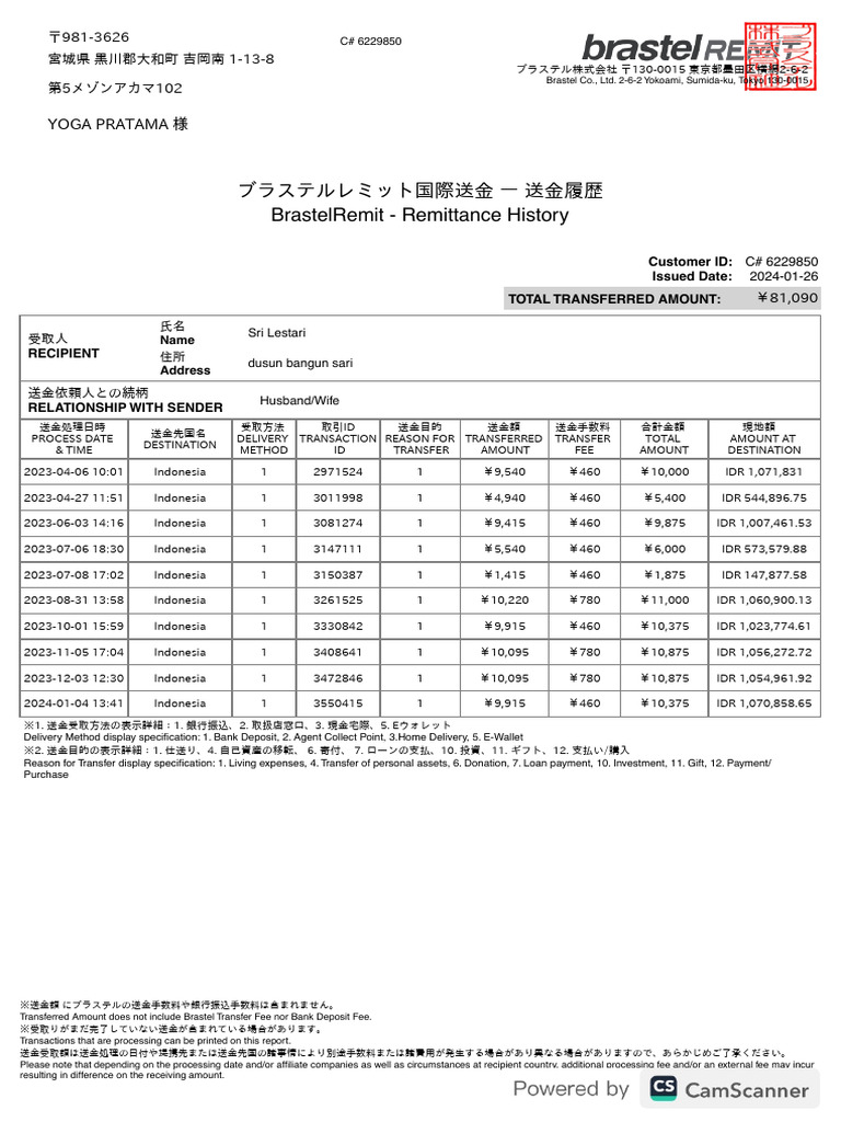 Remittance Statement 2024-01-26 | PDF