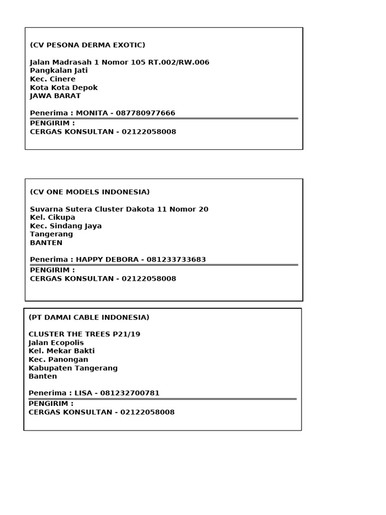 Print Alamat Staven | PDF